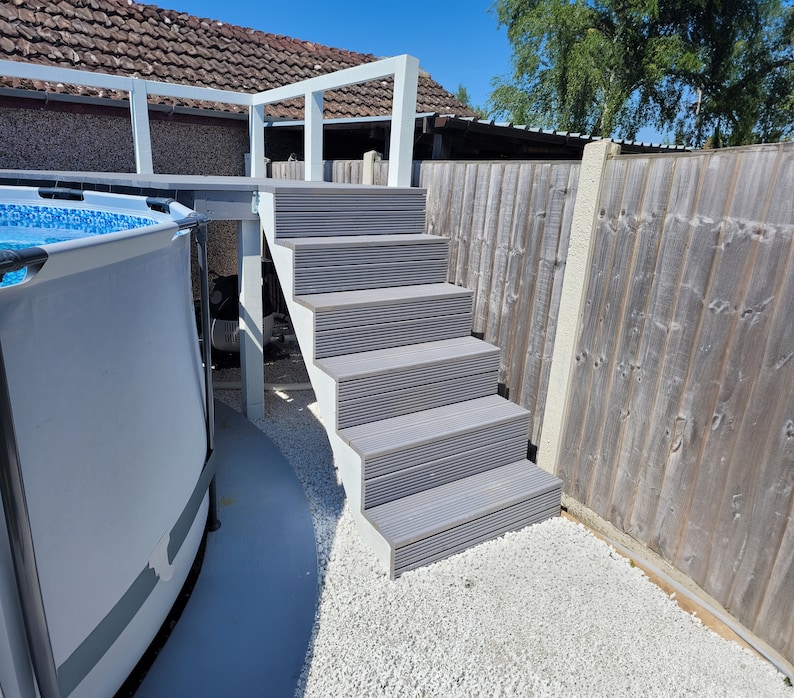 Exterior Garden Timber Steps, Pressure Treated, Outside Stairs ...