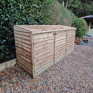 Triple Bin Store, Treated Timber, 2.445m Wide X 1.35m High X 0.845m ...