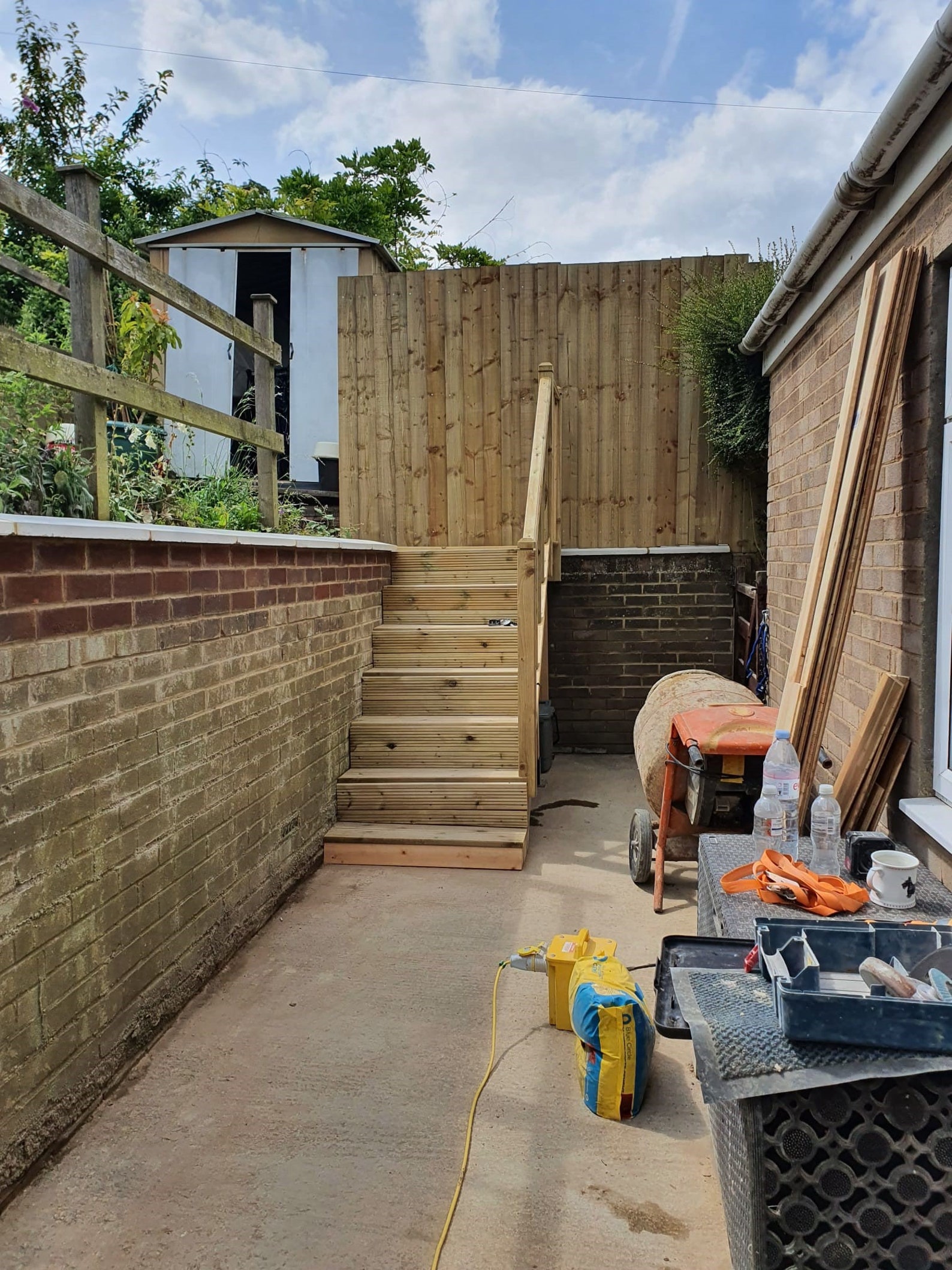 Exterior Garden Timber Steps, Pressure Treated, Outside Stairs ...