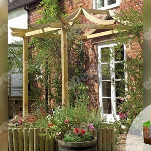 The Curved Dragon Pergola, Pressure Treated, Top Quality, Garden ...