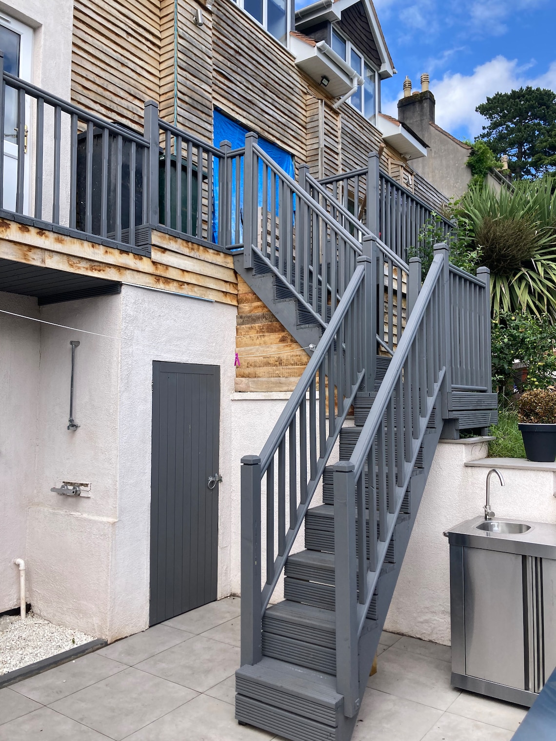 Exterior Garden Timber Steps, Pressure Treated, Outside Stairs ...