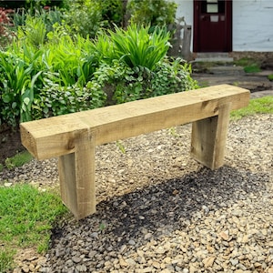 Rustic Garden Sleeper Bench, Pressure Treated, Top Quality, Multiple Lengths, Garden Seat, Cheap ...