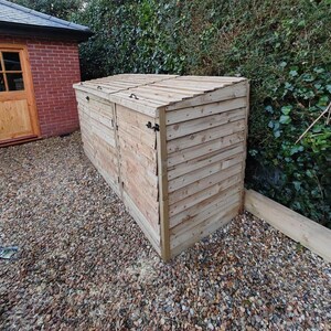 Triple Bin Store, Treated Timber, 2.445m Wide X 1.35m High X 0.845m ...
