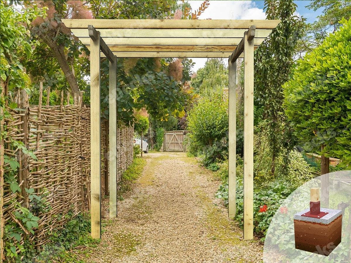 Ex-display Royal Garden Walkway Pergola, Pressure Treated, 2.4m X 2.4m ...