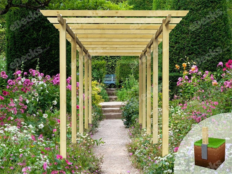 The Standard Walkway Pergola, Multiple Sizes, Top Quality, Garden Pergoda, 2.4m, 3.6m, 4.8m, 7 ...
