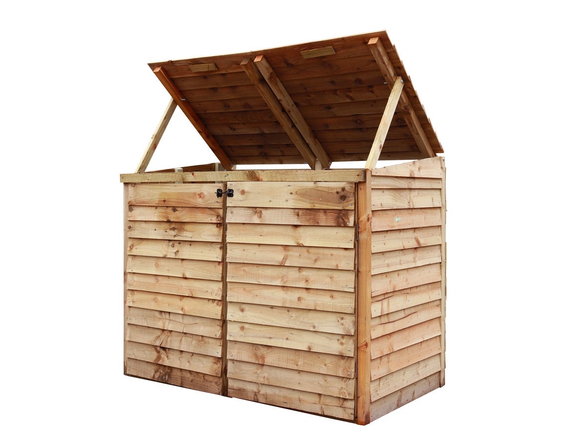 Double Bin Store Treated Timber 1.645m Wide X 1.35m High X - Etsy UK