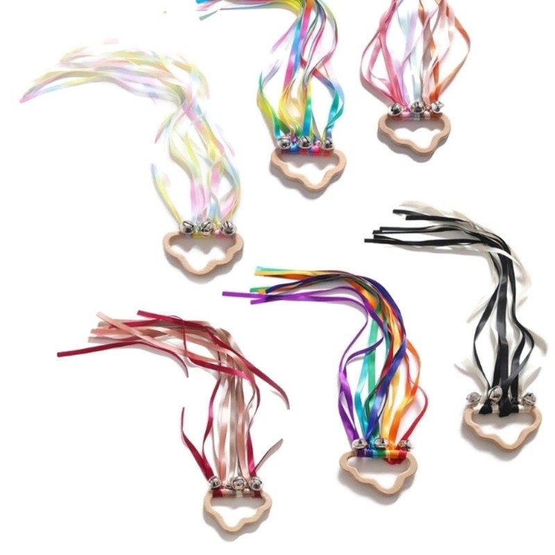 Rainbow Ribbon Hand Kite Toy Colorful Ribbon Wind Wand Toy Sensory Toy ...