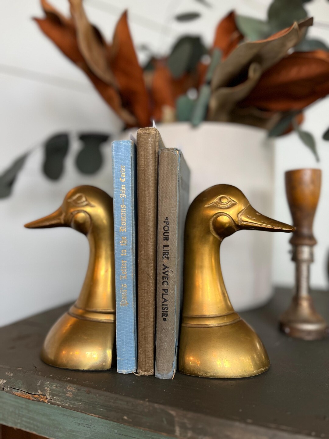 Vintage Brass Duck Bookends - Etsy
