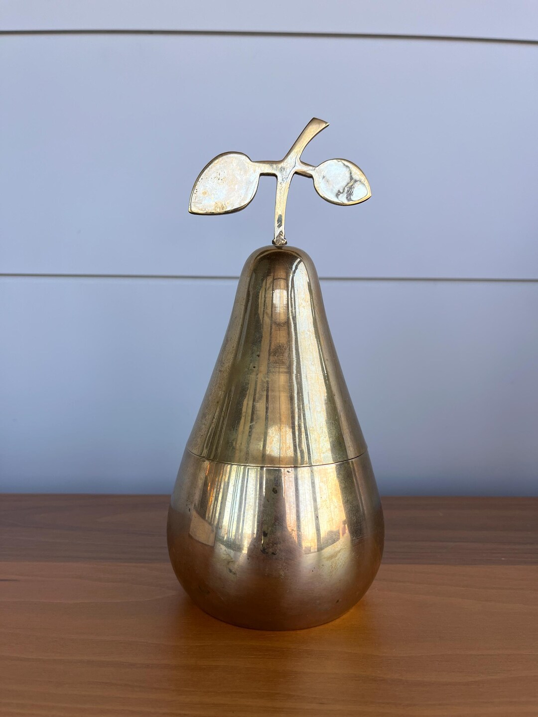 Vintage Brass Pear Shaped Container Mid-century Shelf Decor - Etsy