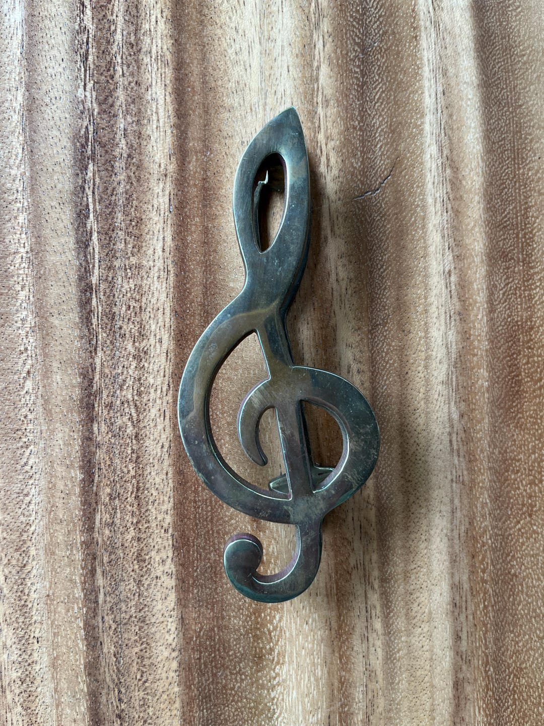 Vintage Brass Treble Clef Door Knocker: Musical Note Door Decor - Etsy
