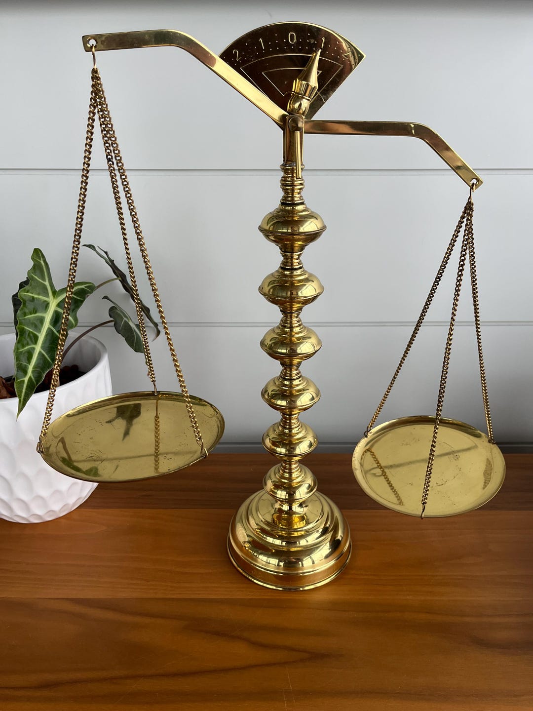 Large Vintage Brass Scale | Apothecary Scale | Justice of the Peace ...