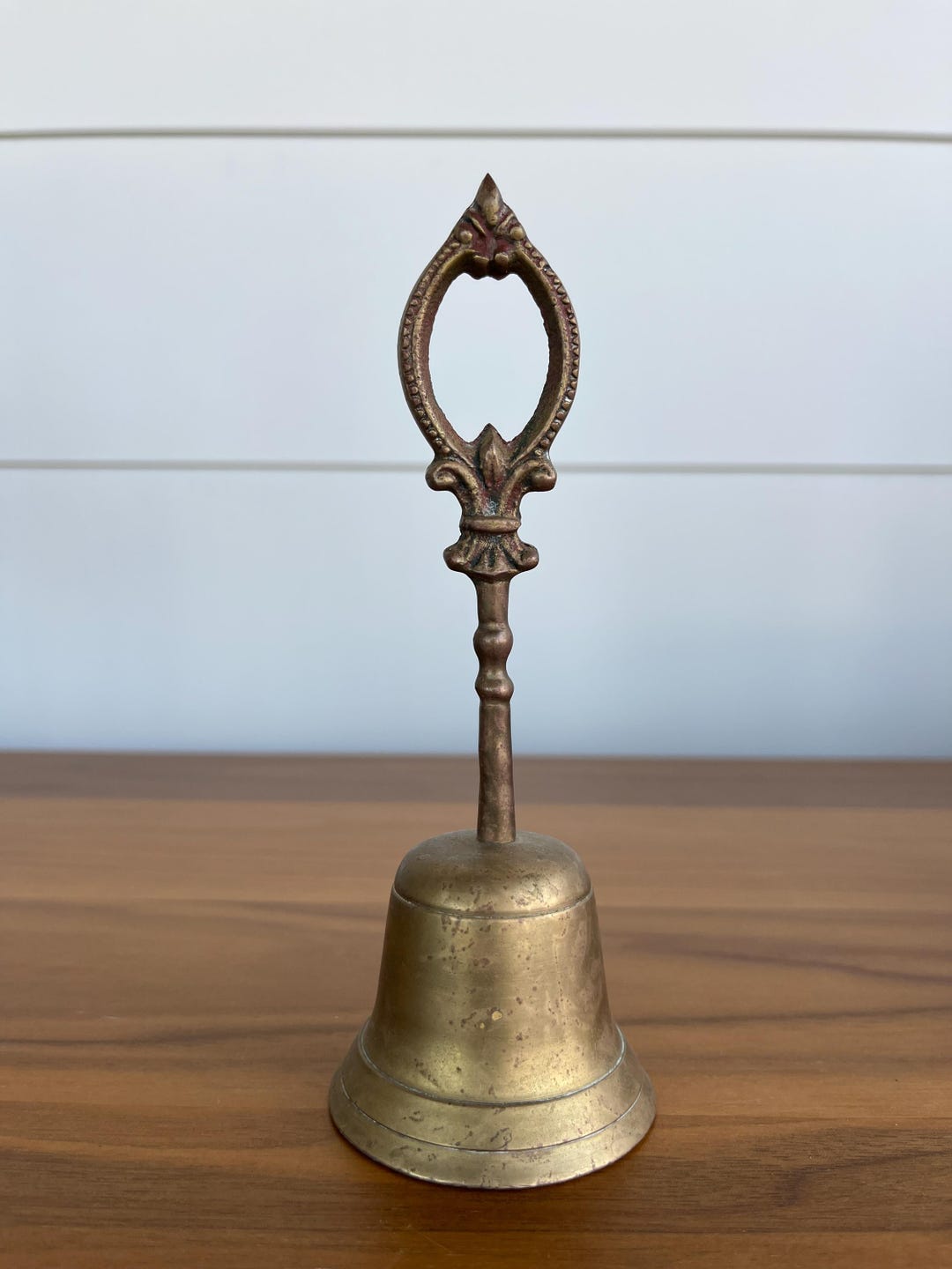 Vintage Hand Bell Solid Brass With Fleur-de-lis Handle - Etsy