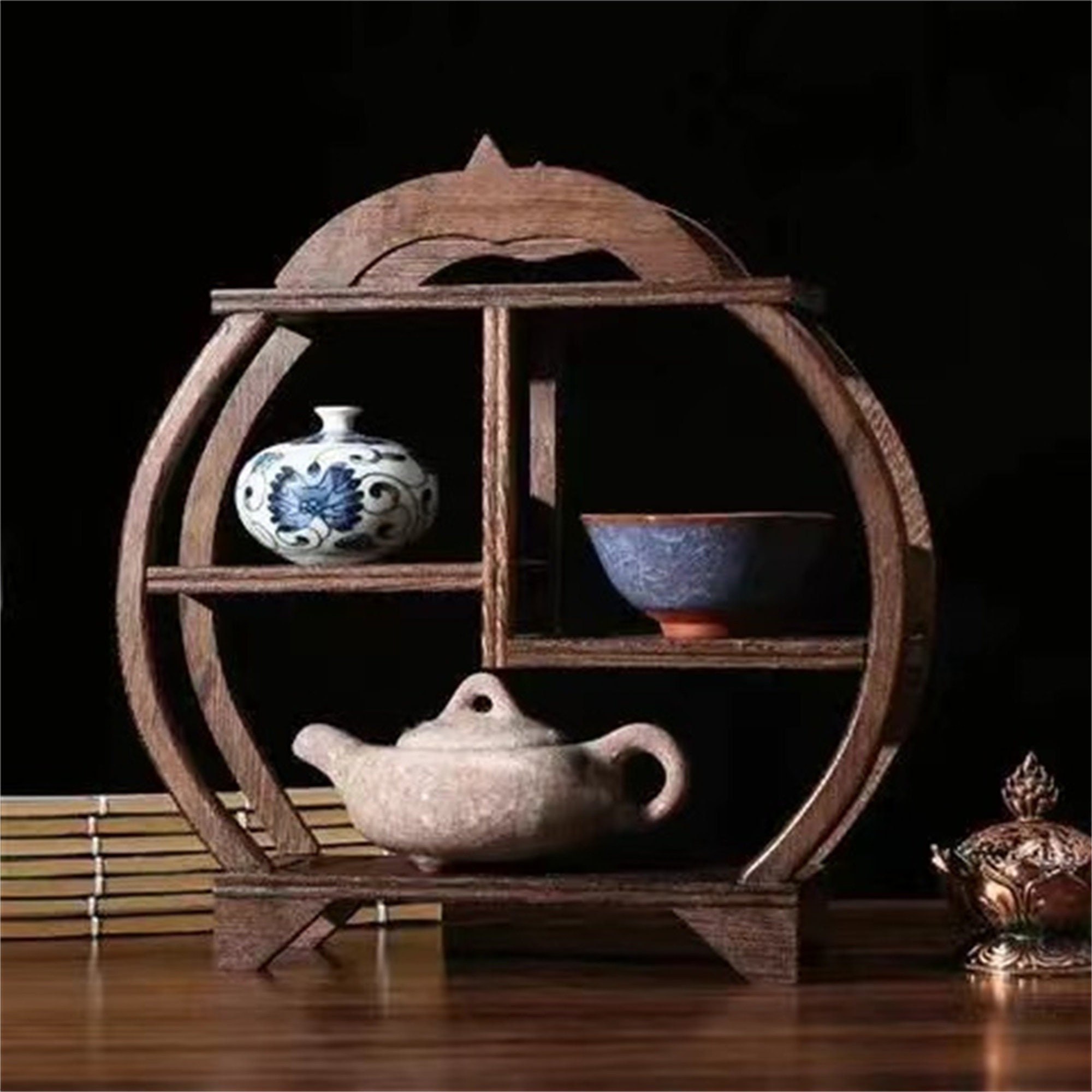 Chicken Wings Wooden Antique Frame Chinese Small Multi-treasure ...