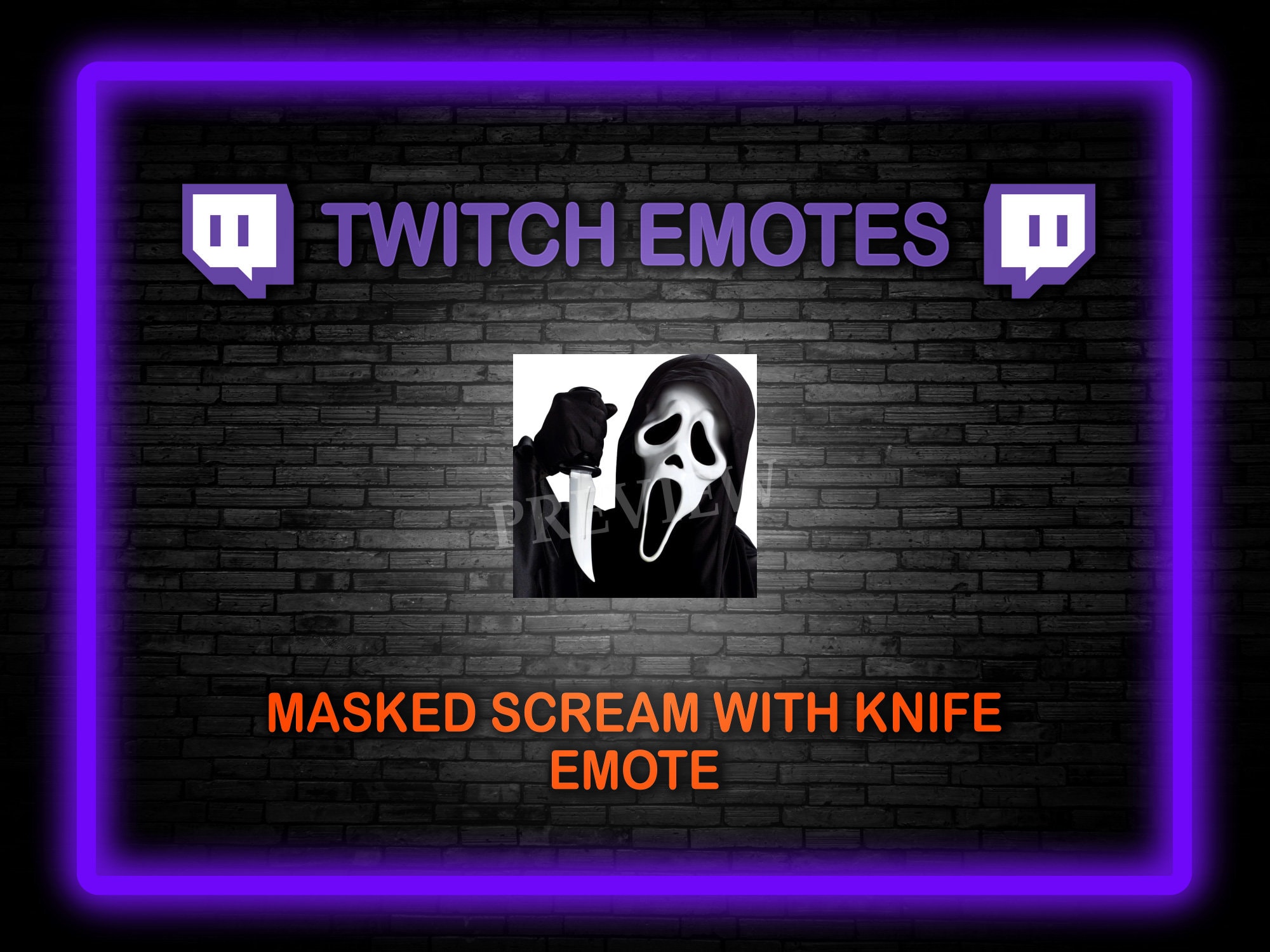 Masked Scream With Knife Twitch Emote - Etsy