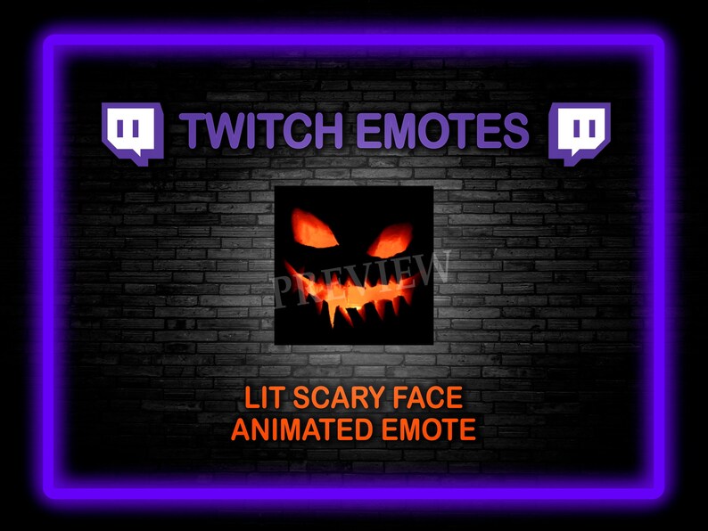 Lit Scary Face Animated Emote - Etsy