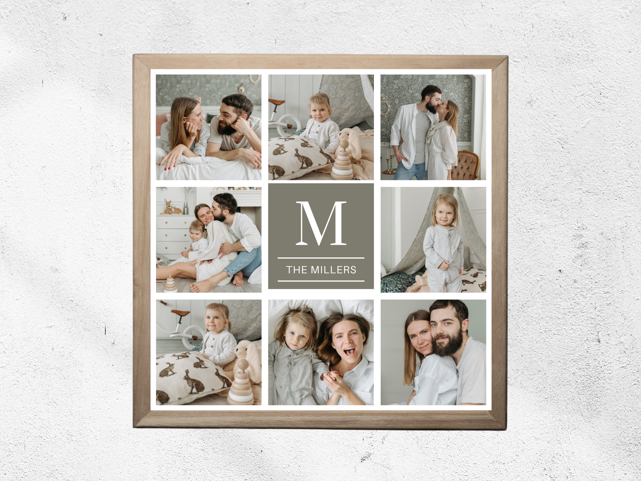 Canva Template Top Nine Photo Collage Printable Image Wall Art Editable ...