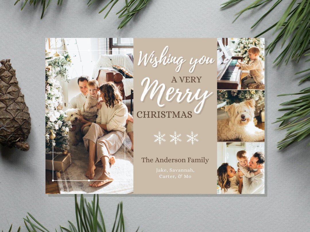 Canva Christmas Card With Photo Template Printable Holiday Card ...