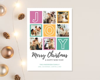 Canva Christmas Card With Photo Template Printable Holiday - Etsy