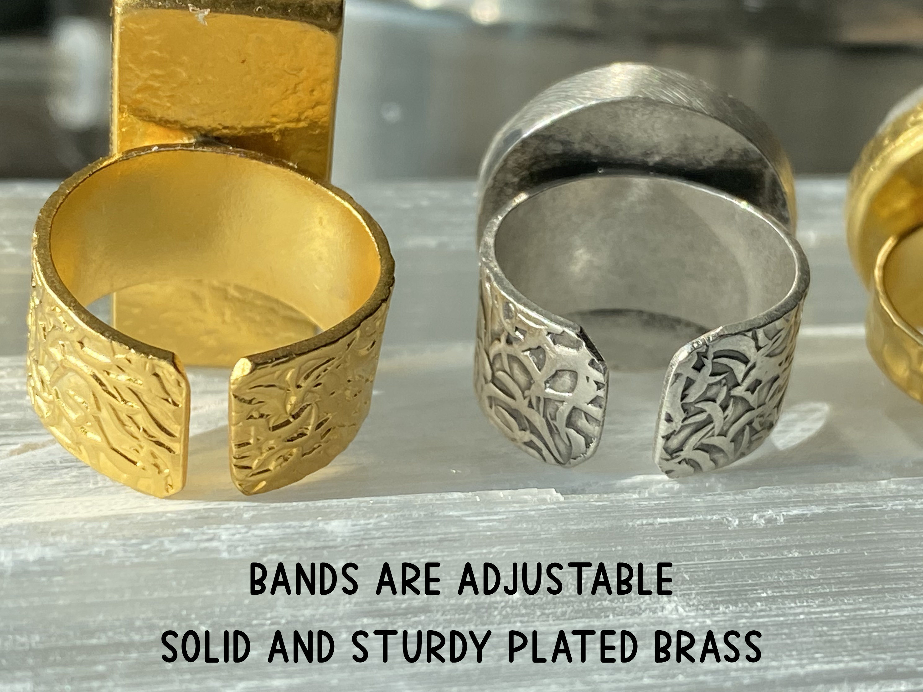 Artisan Handmade Recycled Wine Bottles Chunky Glass Ring, Sea Glass ...