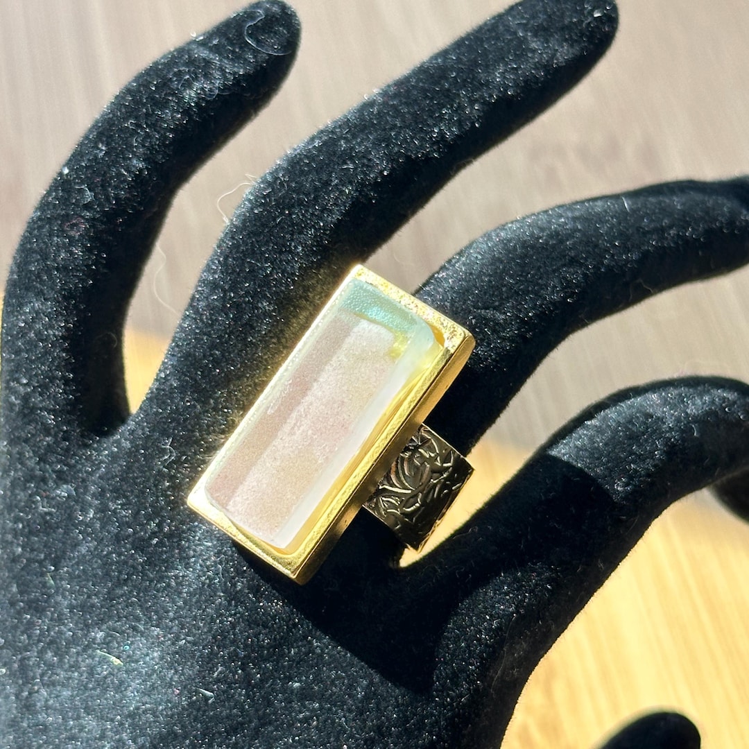 Pink Repurposed Glass Ring Jewelry From Wine Bottles, Artisan Handmade ...