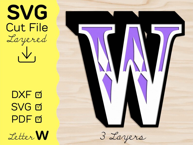 SVG Letters Layered Alphabet Cut File Layered Alphabet Font - Etsy