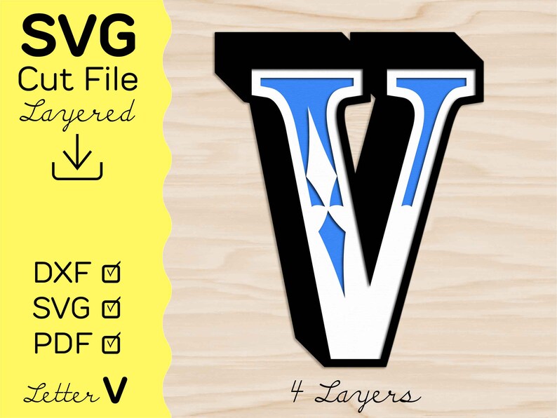 SVG Letters Layered Alphabet Cut File Layered Alphabet Font - Etsy