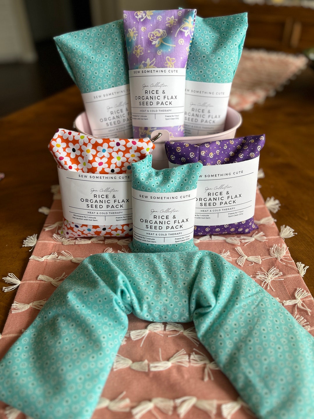 Microwavable Rice Bag Heating Pad Natural Healing Cold Therapy and Spa ...