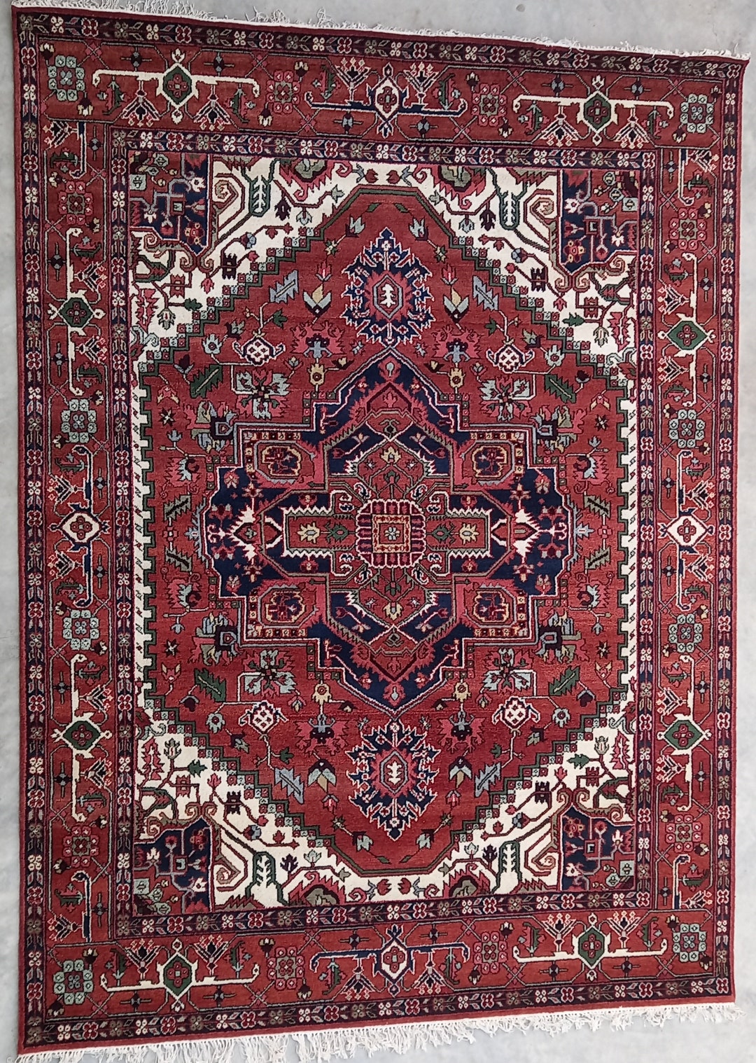 9x12 Red Heriz Serapi Classic Traditional Rug With High Quality Hand ...