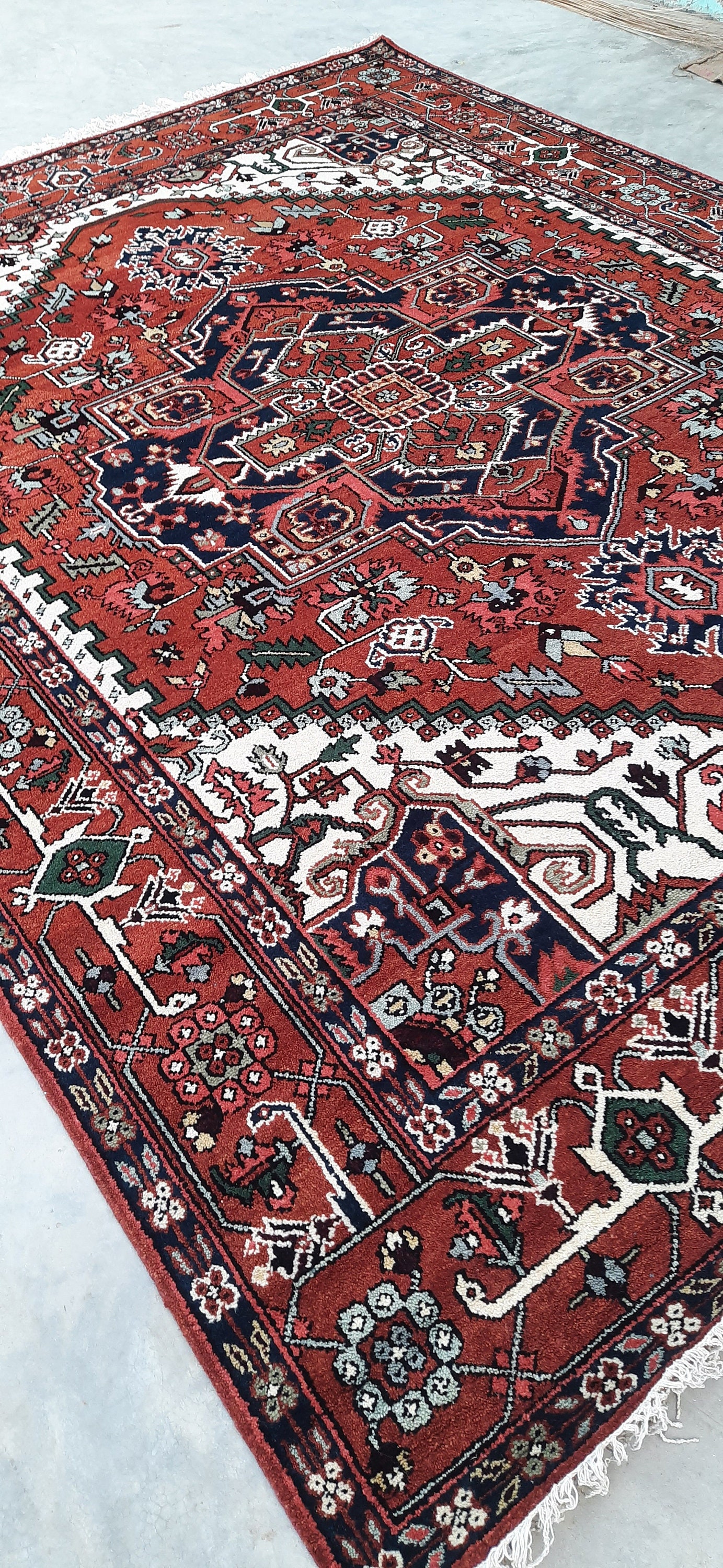 9x12 Red Heriz Serapi Classic Traditional Rug With High Quality Hand ...