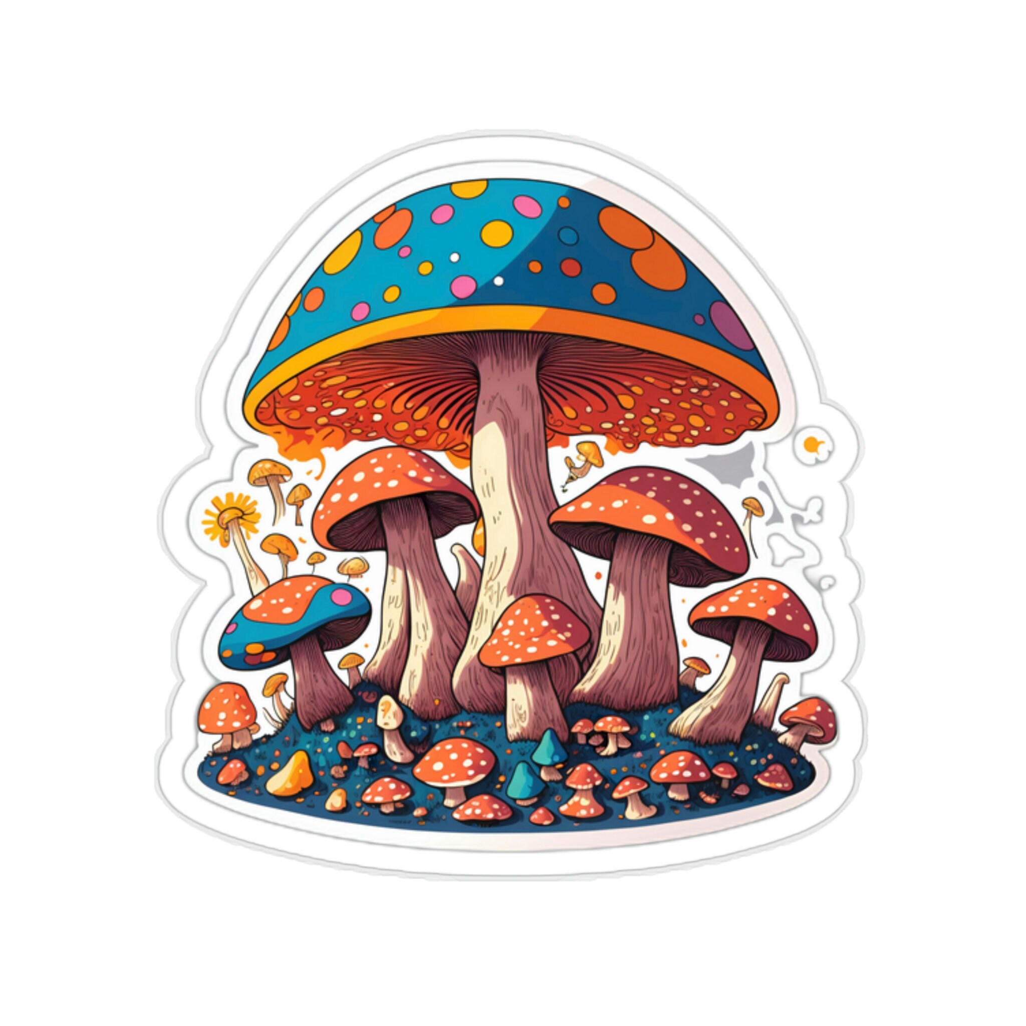 Fairy Mushrooms Sticker - Whimsical and Enchanting Design - Etsy
