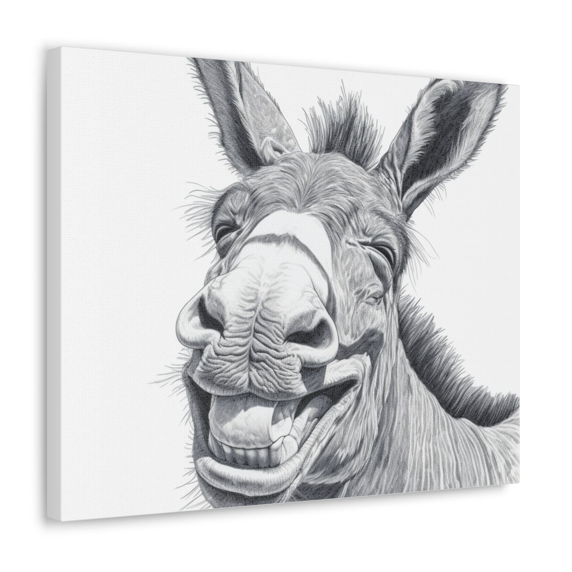 Cheerful Smiling Donkey Line Art Drawing - Etsy