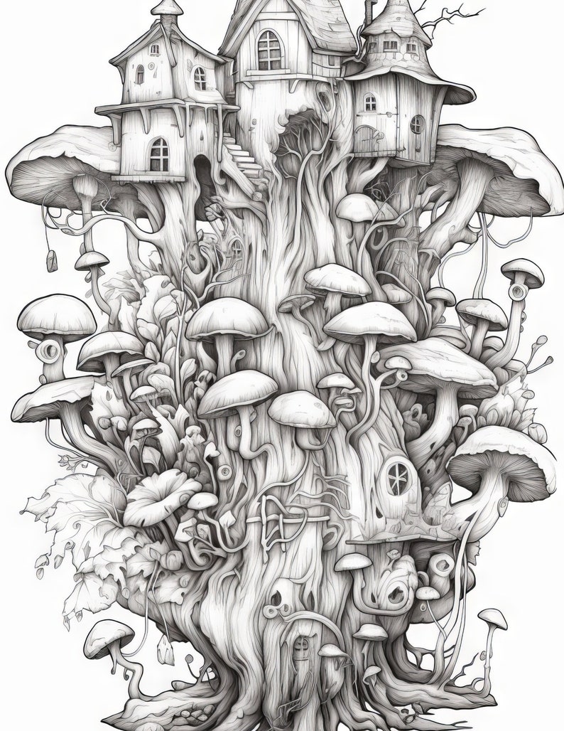 Fantasy Forests Coloring Book - 32 Pages - Instant Download - Etsy