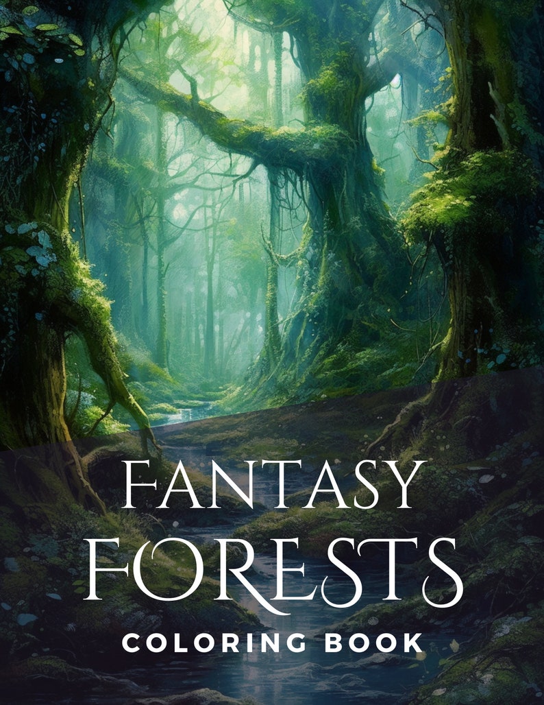 Fantasy Forests Coloring Book - 32 Pages - Instant Download - Etsy