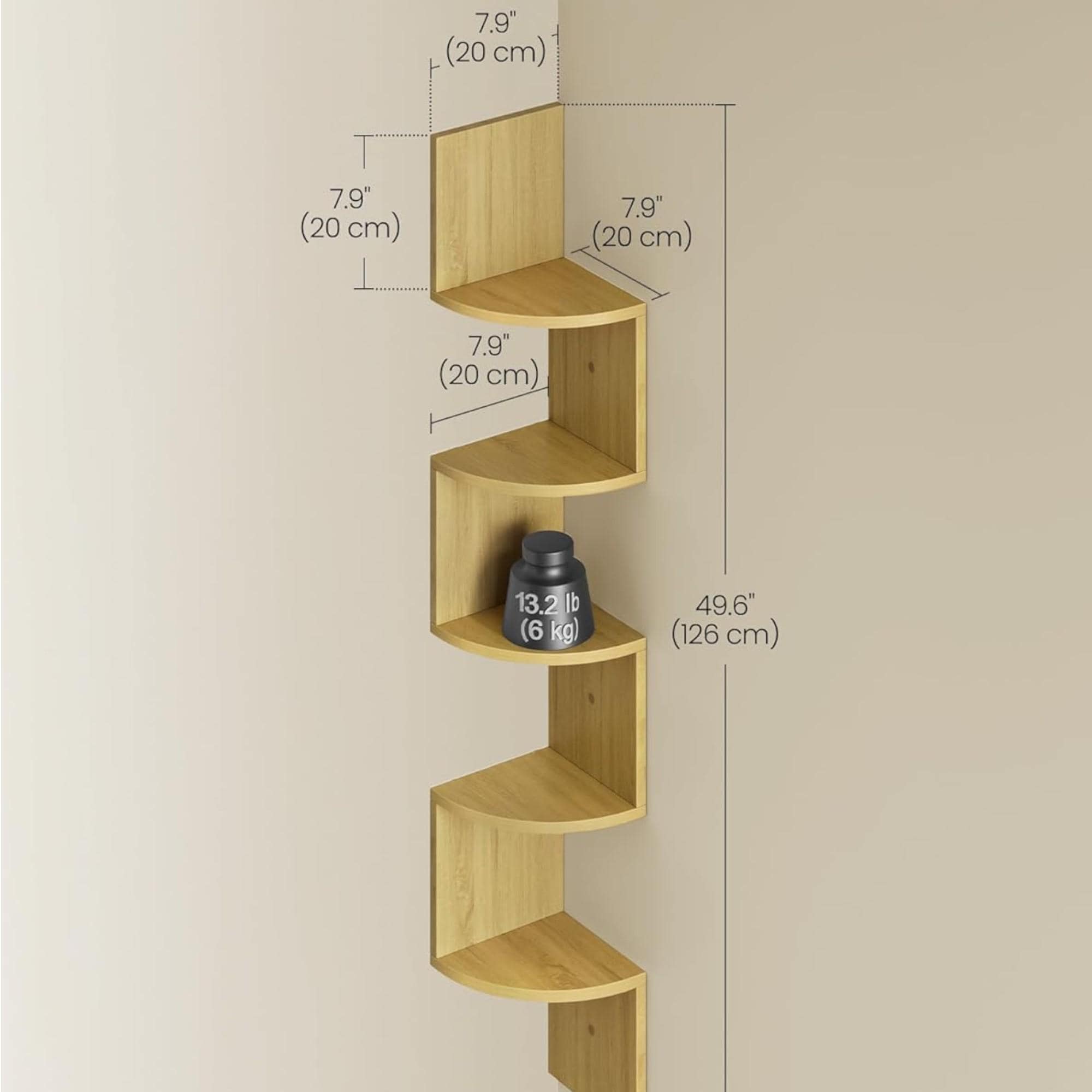 Corner Shelf Wall Mount, 5-tier Floating Corner Bookshelf, Plant Shelf ...