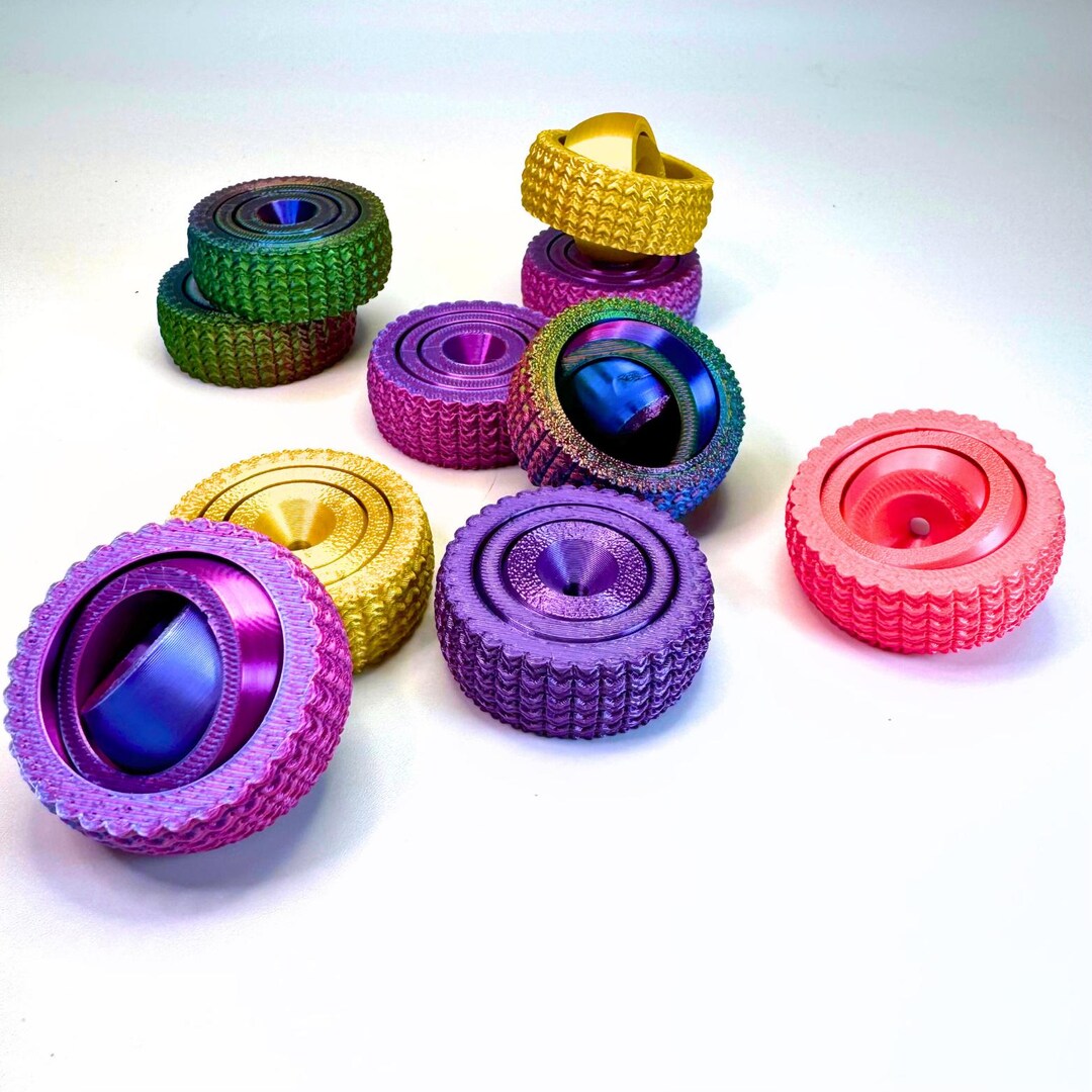 Textured Gyro Fidget Spinner 3D Printed Hand Spinner Stress Relief Toy ...