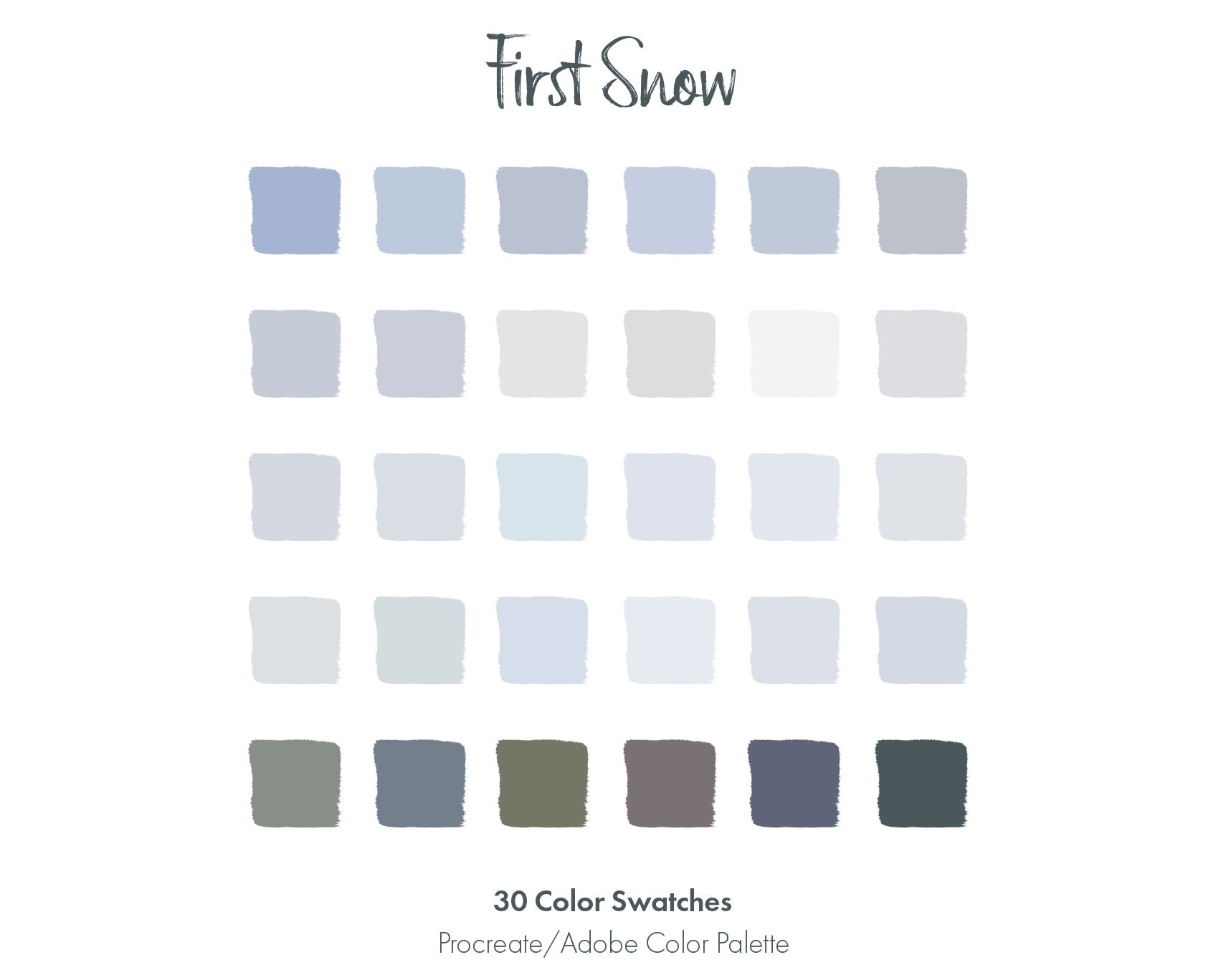 First Snow Color Palette | Adobe Color Swatches | Procreate Color ...