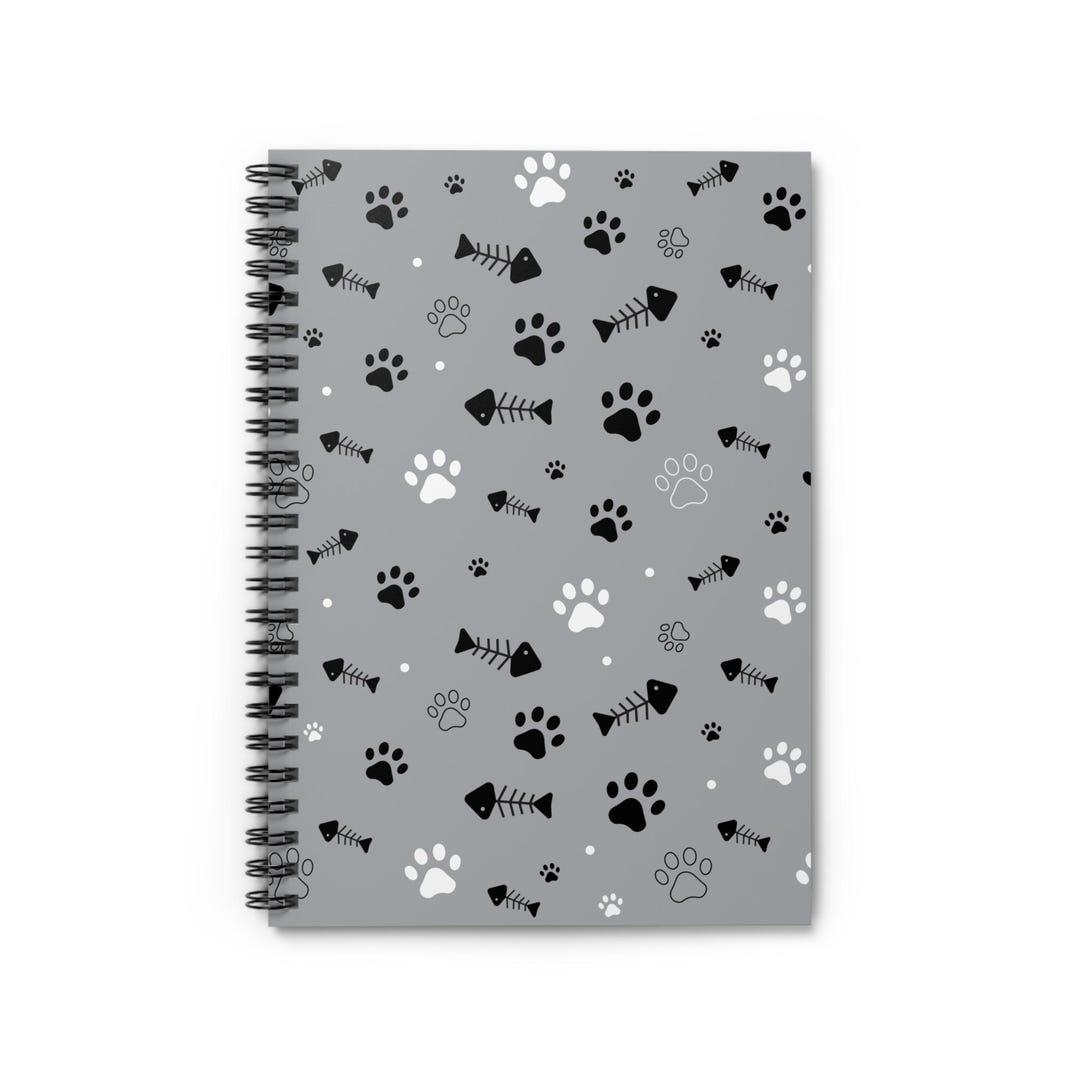 Spiral Notebook Paws Design, Cute Cat Lovers Journal for Writing Notes ...