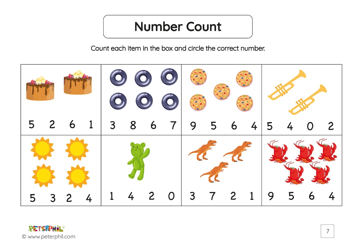 Maths Workbook Printable Activities: Learn to Count, Add, Subtract ...