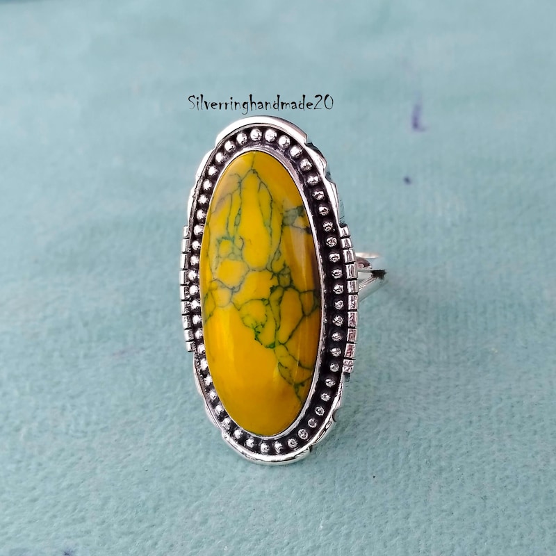 Yellow Turquoise Ring - Etsy
