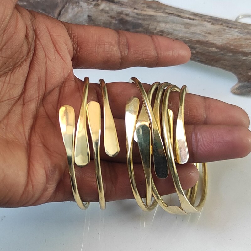 Brass Bangle Set - Etsy