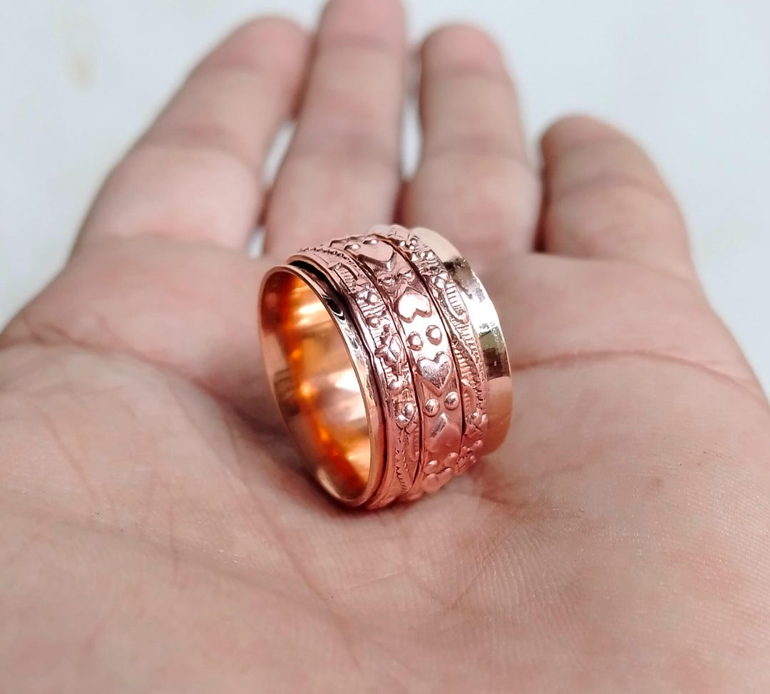 Pure Copper Ring, Solid Copper Ring, Meditation Ring, Pure Copper ...