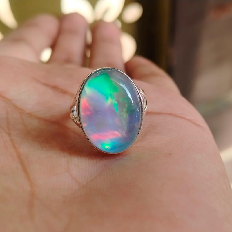Aurora Opal Ring - Etsy