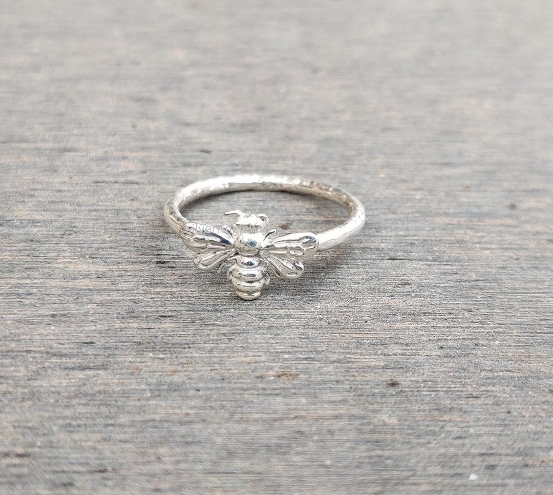 Sterling Silver Bumble Bee Ring: Handmade 925 Jewelry - Etsy