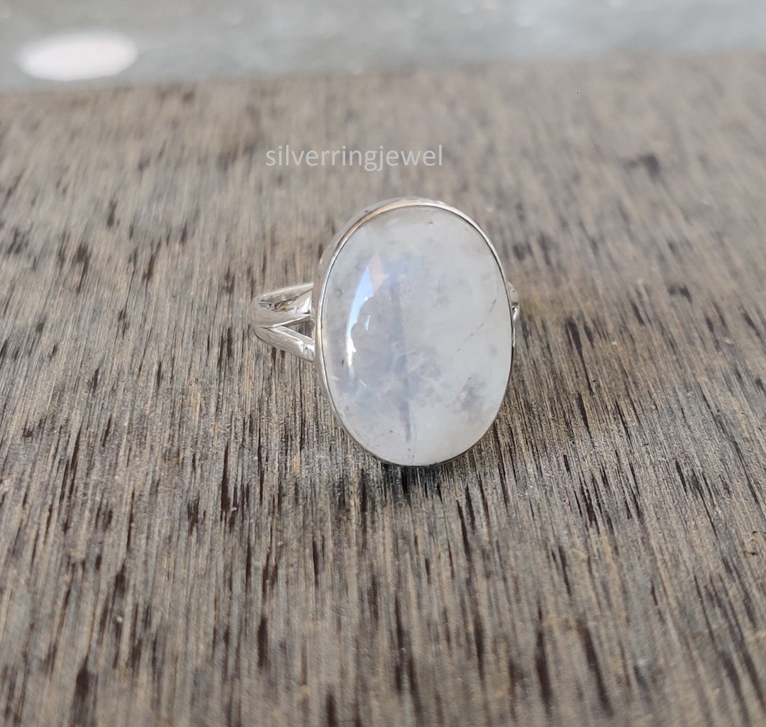 Moonstone Ring* 925 Sterling Silver Jewelry* Large Moonstone Ring ...