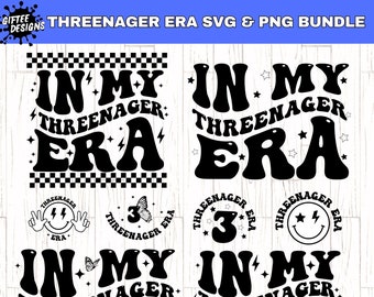 In My Threenager Era SVG Bundle, 3rd Birthday Shirt Svg, Third Birthday ...