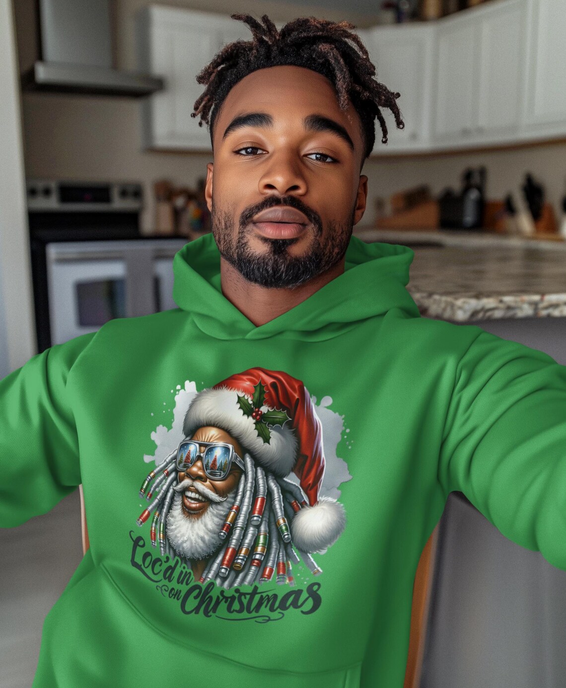 Black Santa PNG, African American Christmas Png, Dreadlocks Png, Black ...