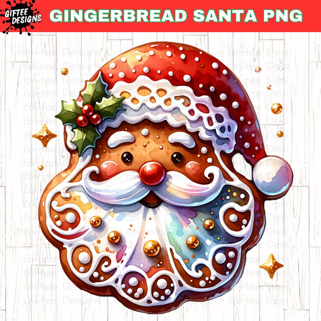 Gingerbread Santa PNG, Gingerbread Man Png, Santa Claus Png, Baker ...