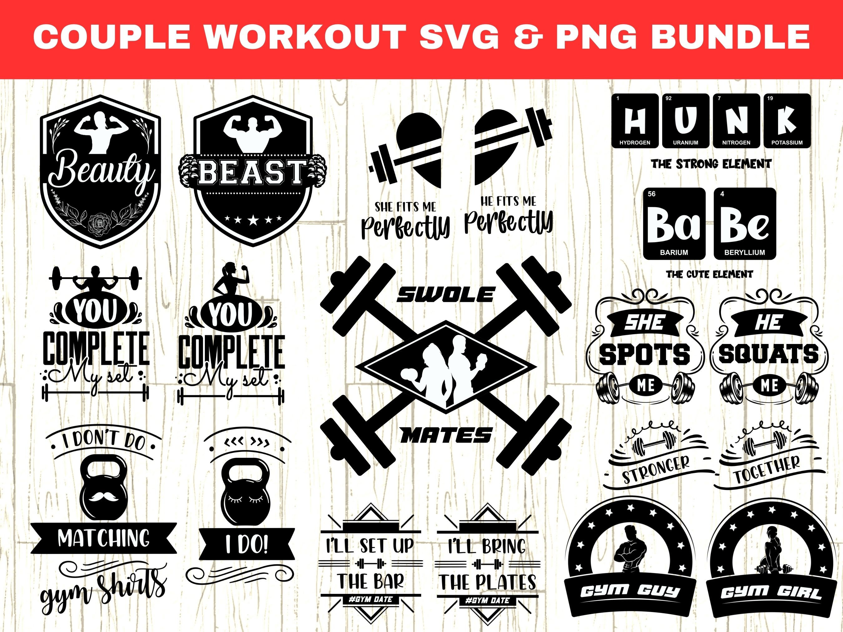 Workout Svg Bundle Funny Couple Svg Gym Bundle Svg Matching - Etsy