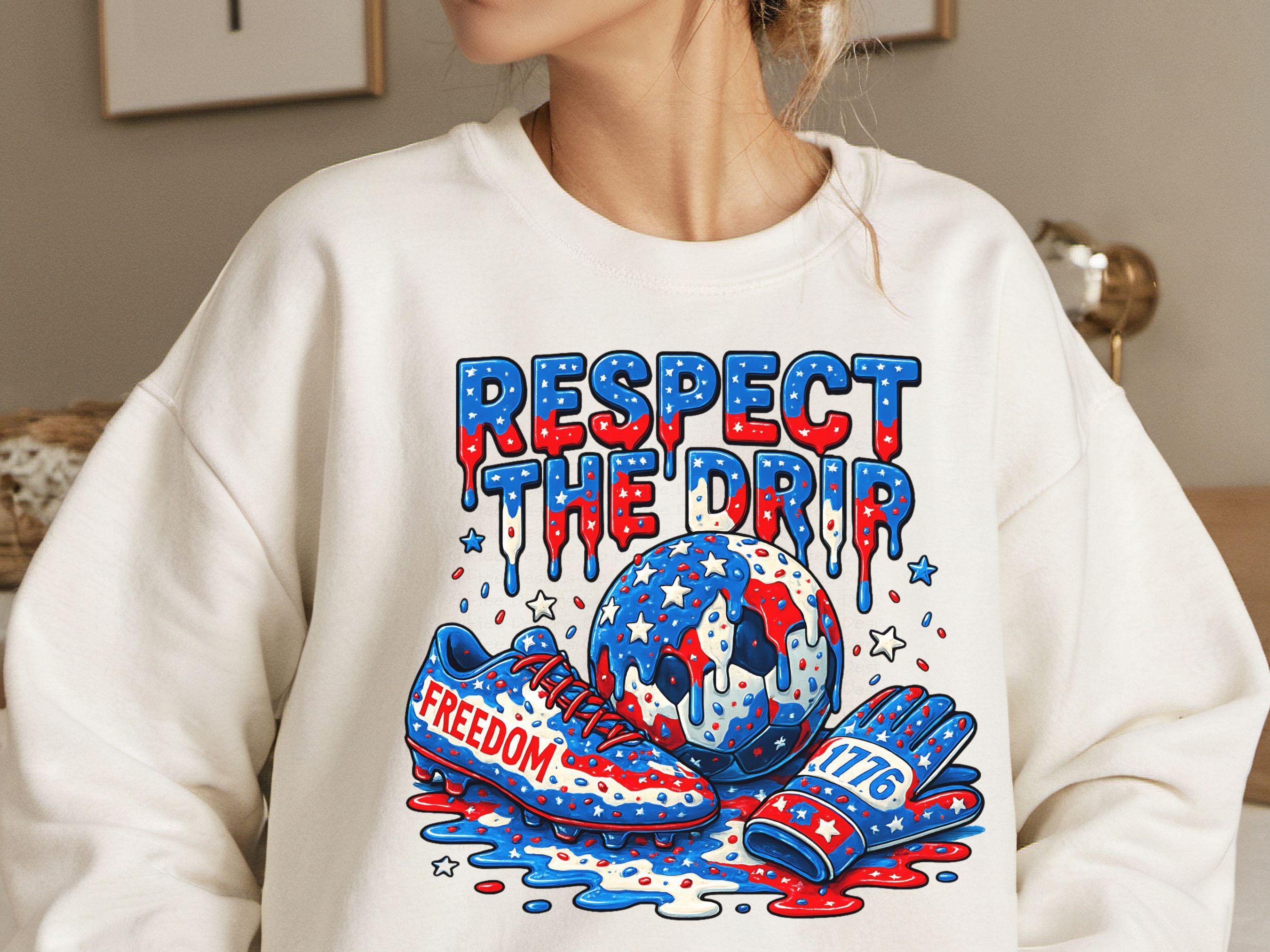 4th of July Soccer Drip PNG, Ice Cream Drip, Respect the Drip, Soccer ...