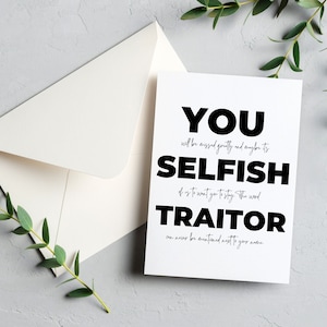 You Selfish Traitor PNG SVG, Coworker Leaving Svg, Goodbye Svg ...